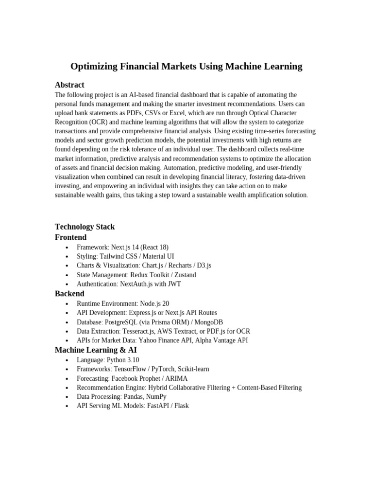 AI-Driven Financial Dashboard For Automated Fund Management and Smart ...