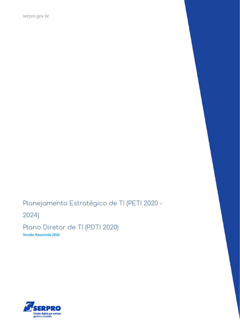 PETI e PDTI 2020: Estratégia de TI SERPRO | PDF | Tecnologia da ...