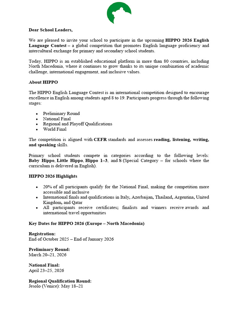 Hippo Contest Primary Schools | PDF | Learning | Human Communication