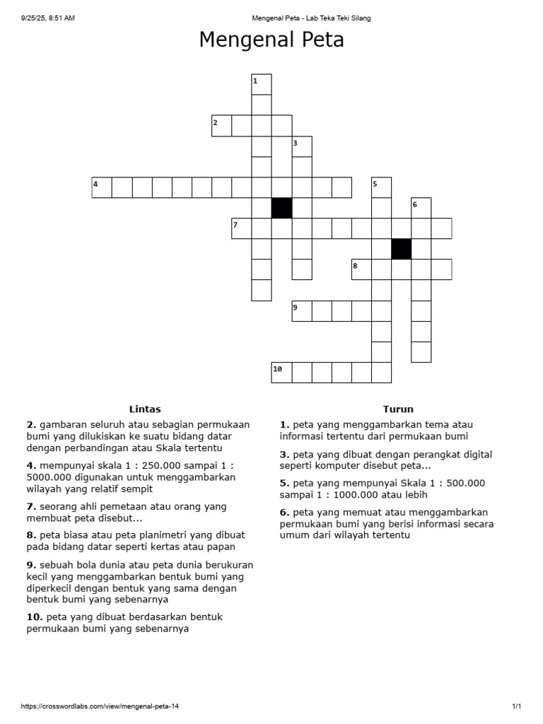 Mengenal Peta - Lab Teka Teki Silang | PDF