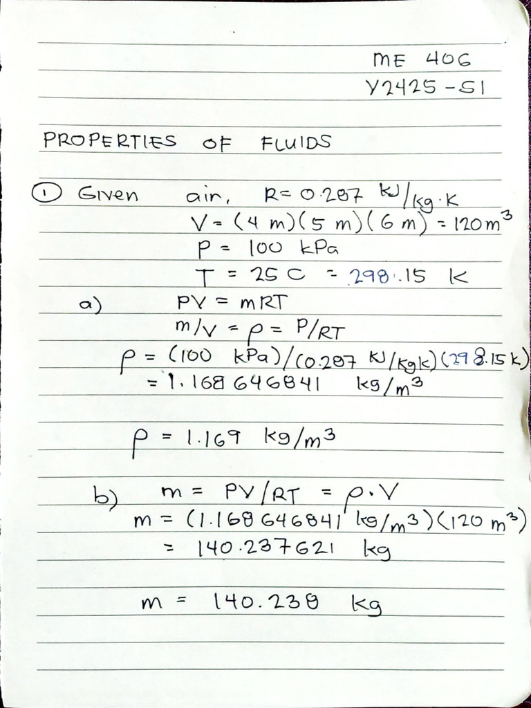 02 Properties of Fluids - Keys | PDF