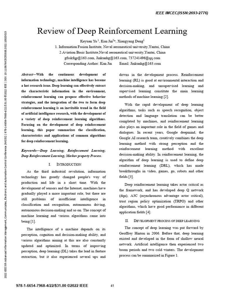 Deep Reinforcement Learning Overview | PDF | Deep Learning | Machine ...
