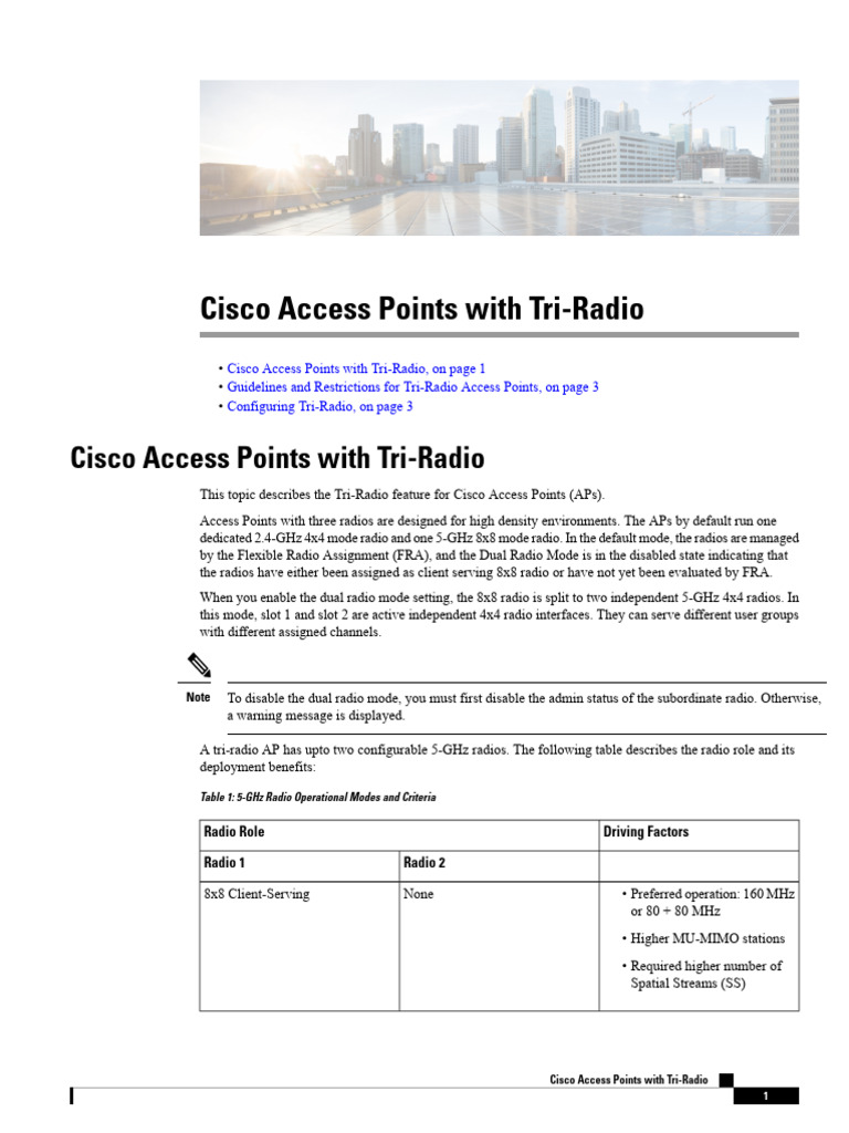 Cisco Tri-Radio Access Points Guide | PDF | Wireless Access Point ...