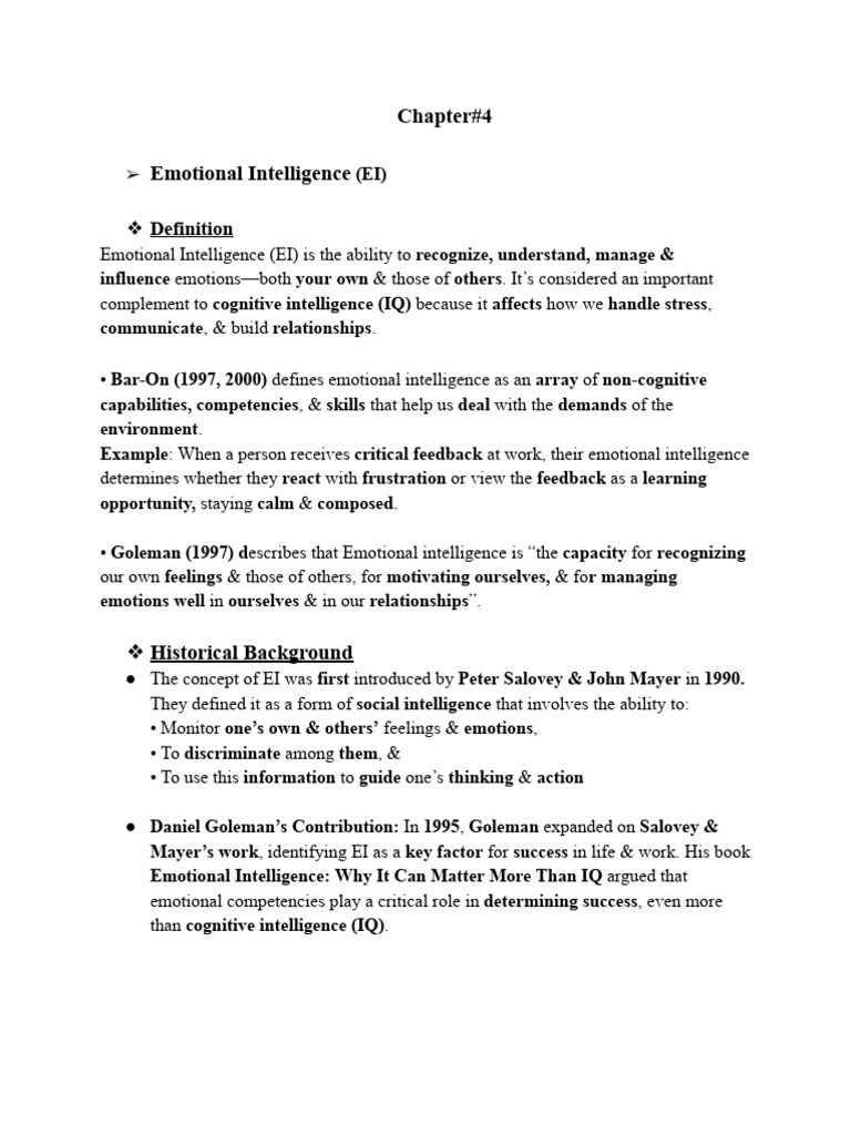 Understanding Emotional Intelligence (EI) | PDF | Emotional ...