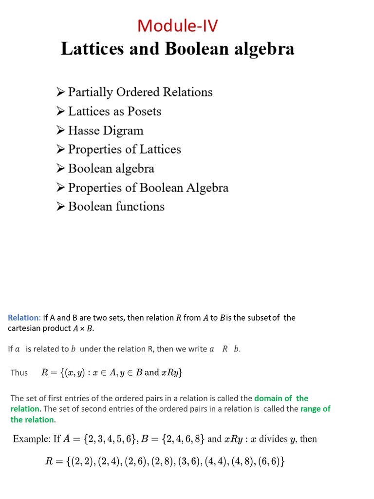 Lattices and Boolean Algebra Overview | PDF | Boolean Algebra ...