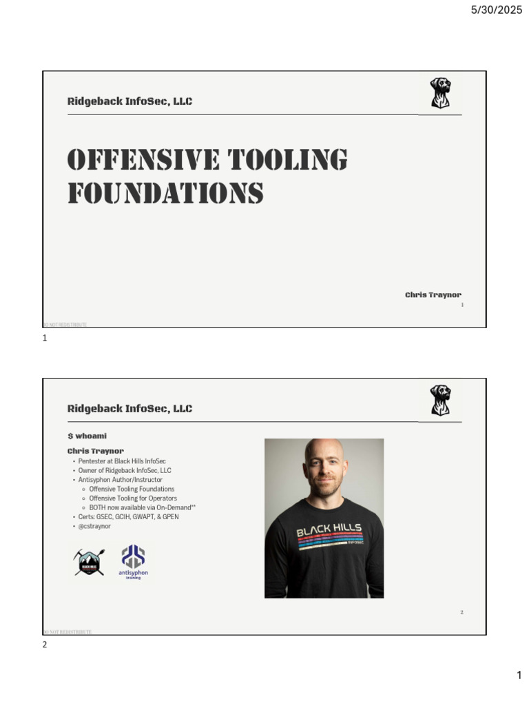 Offensive Tooling Foundations v1.0.0 | PDF | Transport Layer Security | Metadata