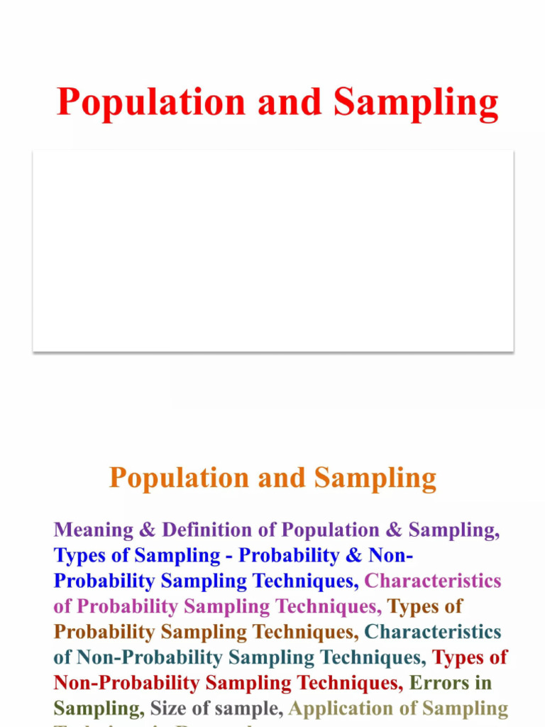 Population and Sampling | PDF
