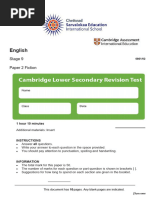Cambridge Lower Secondary English Paper 2 | PDF