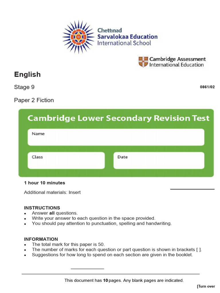 Fintan's Tower: Fiction Exam Paper | PDF