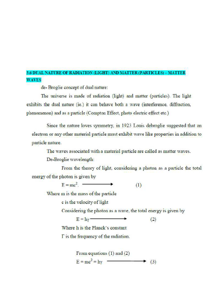 Unit-2 Quantum Mechanics-Part I | PDF
