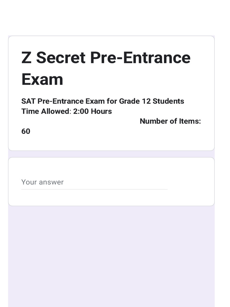 Grade 12 SAT Pre-Entrance Exam Guide | PDF | Quantity | Integer