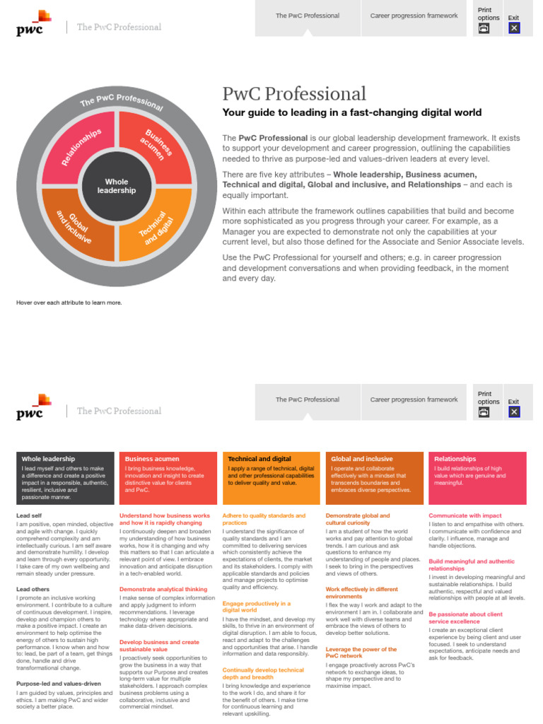 PwC Professional Leadership Framework | PDF | Leadership | Thought