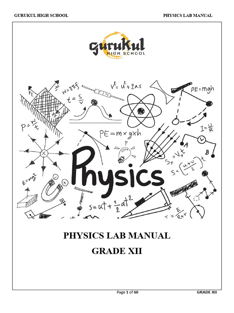 XII Physics 2025-26 Lab Manual | PDF | Series And Parallel Circuits | Optics