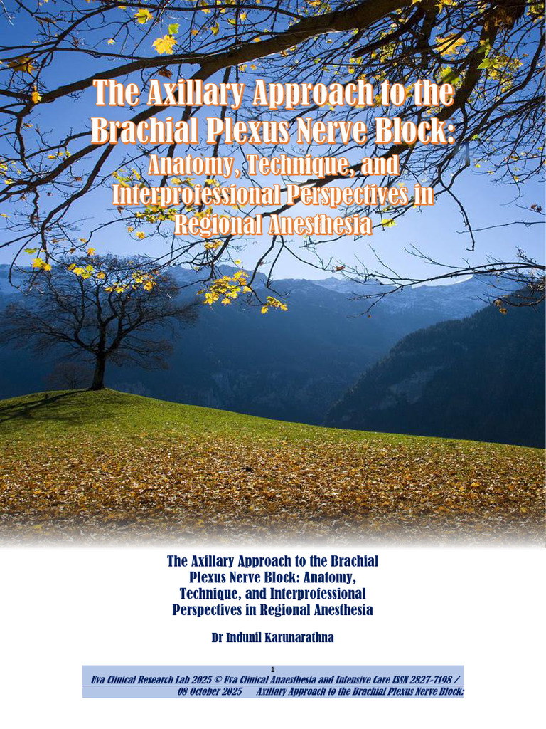 Axillary Brachial Plexus Block Guide | PDF | Anesthesia | Nervous System