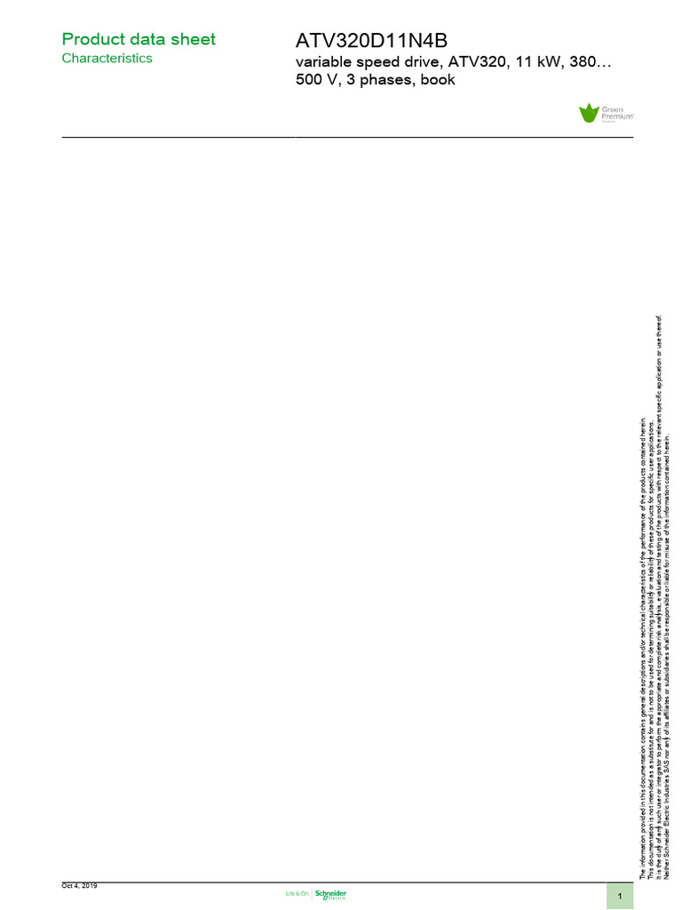 ATV320D11N4B Variable Speed Drive Manual | PDF | Relay | Hertz