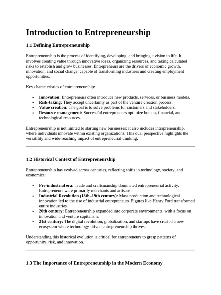 Essentials of Entrepreneurship Explained | PDF | Entrepreneurship ...