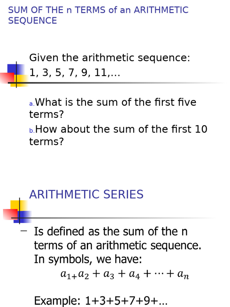13.3-Solving The Sum of The Terms of Arithmetic-Sequence | PDF