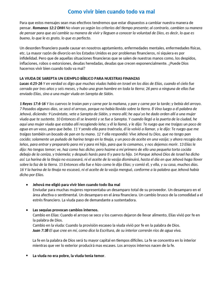 Como Vivir Bien Cuando Todo Va Mal | PDF | Cristo (título) | Contenido ...