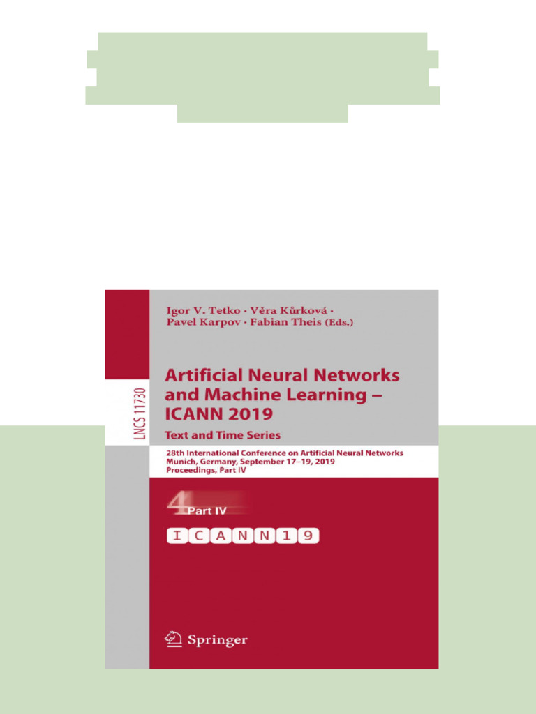 Artificial Neural Networks and Machine Learning ICANN 2019 Text and ...