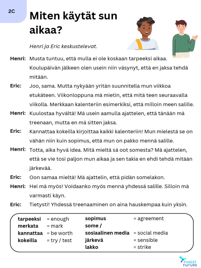 Teksti 2C - Ajankäyttö - Mielipide - Lukeminen | PDF