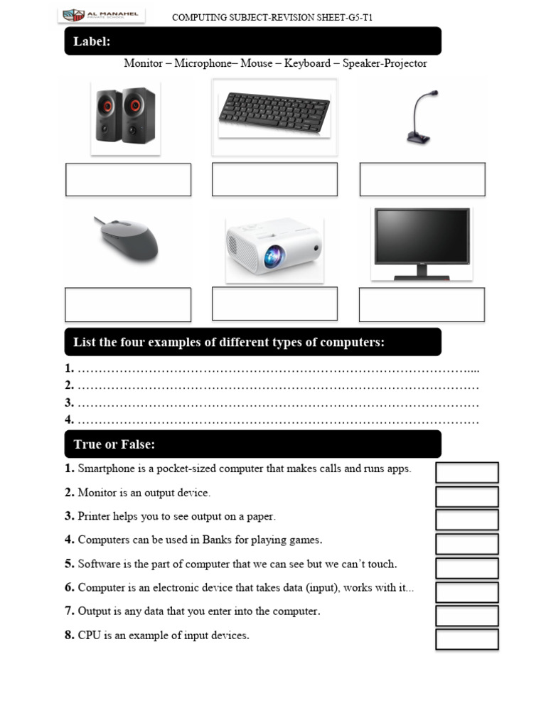 Mid-Term Revision Sheet g5-t1 | PDF