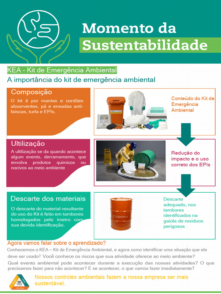 Kit de Emergência Ambiental: Uso e Descarte | PDF