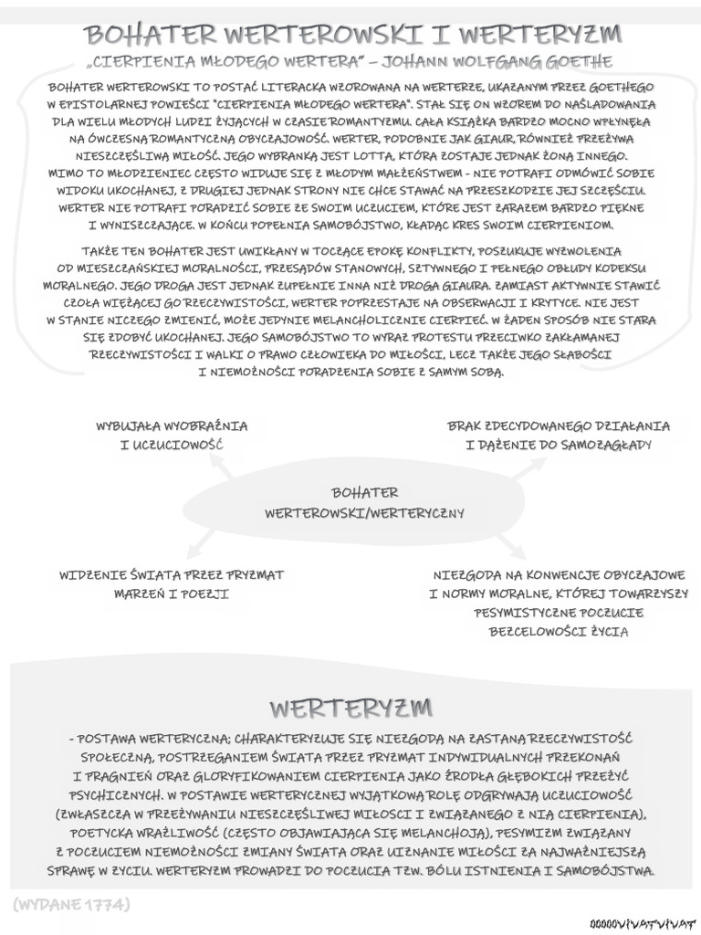 Słowacki Mickiewicz I Werter Romantyzm | PDF