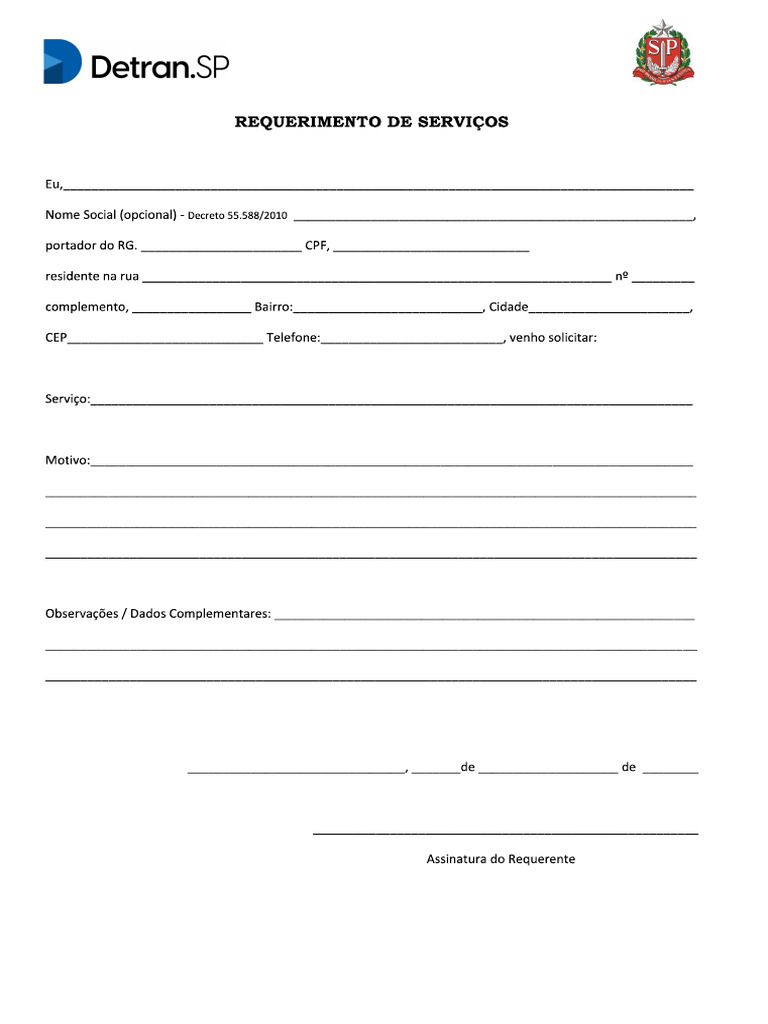 Requerimento de Serviço | PDF