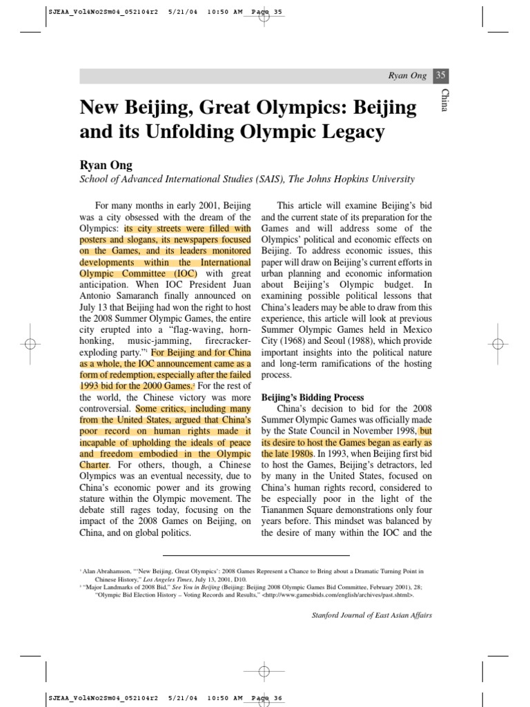 Beijing's 2008 Olympic Bid Journey | PDF | Olympic Games | Beijing