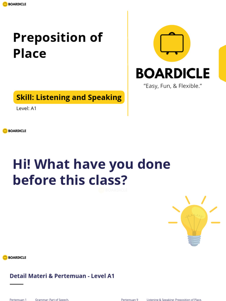 A1. 09. Listening and Speaking Preposition of Place[1] | PDF | Part Of ...