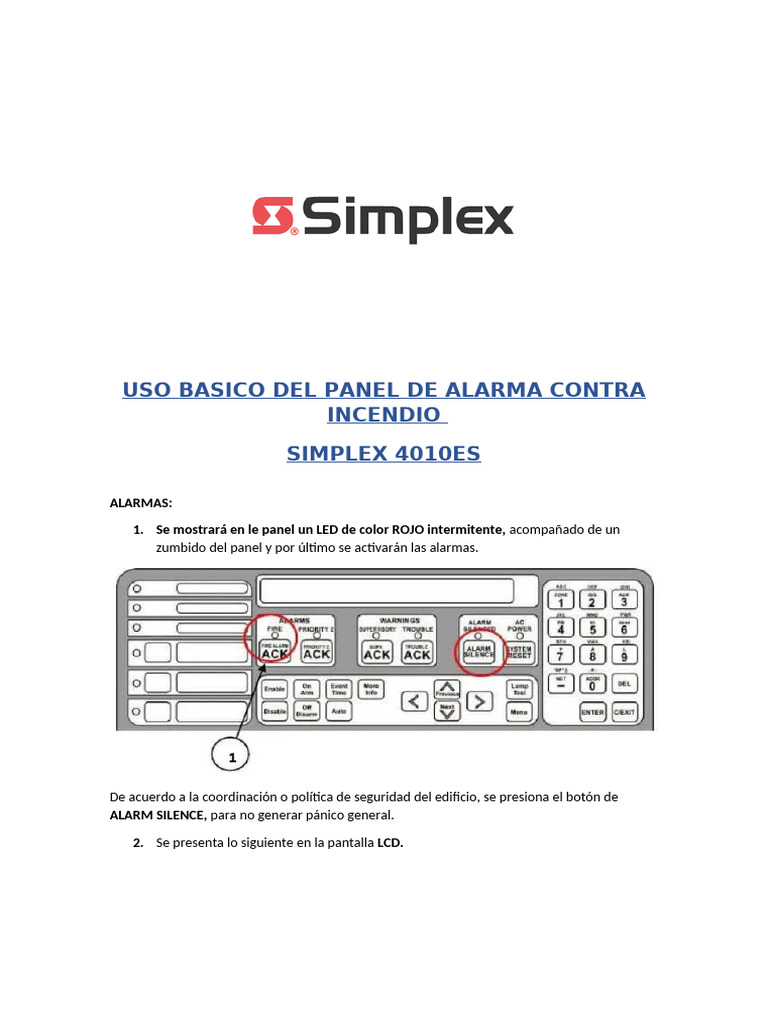 Uso Basico Del Panel de Alarma Contra Incendio 4010es | PDF