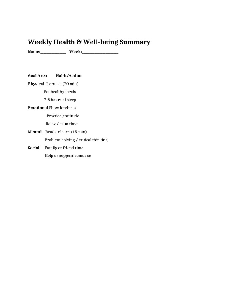 Weekly Health | PDF