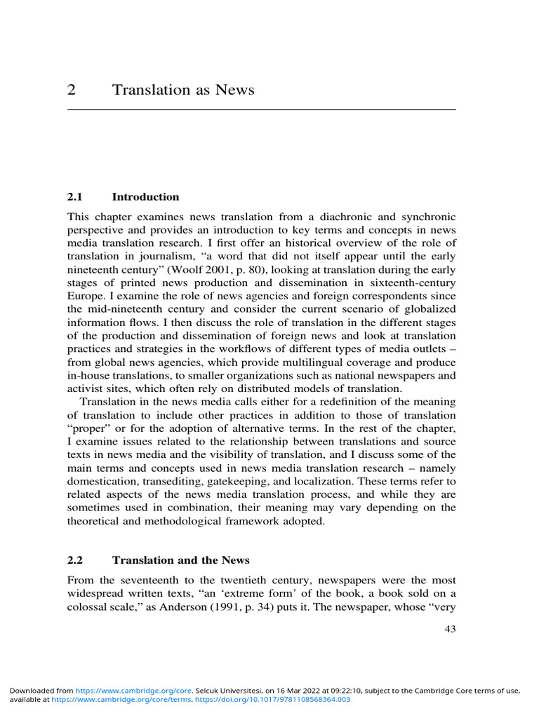 Translation As News | PDF | News | Newspapers