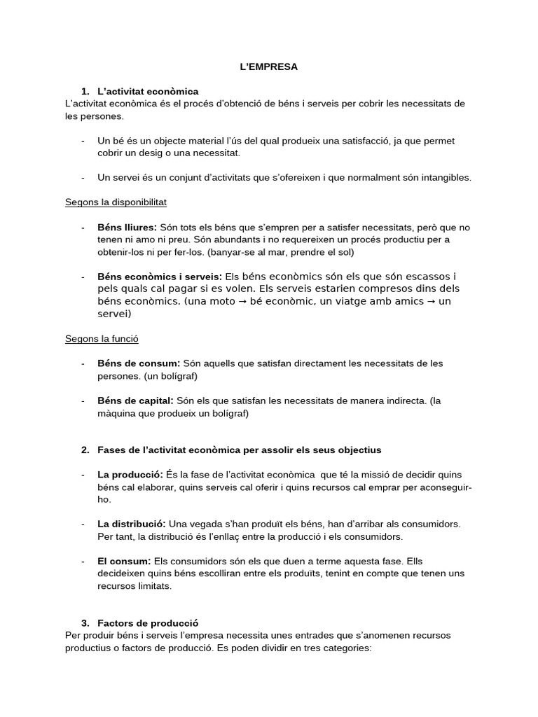 T1 Func. Empresa - L'empresa | PDF