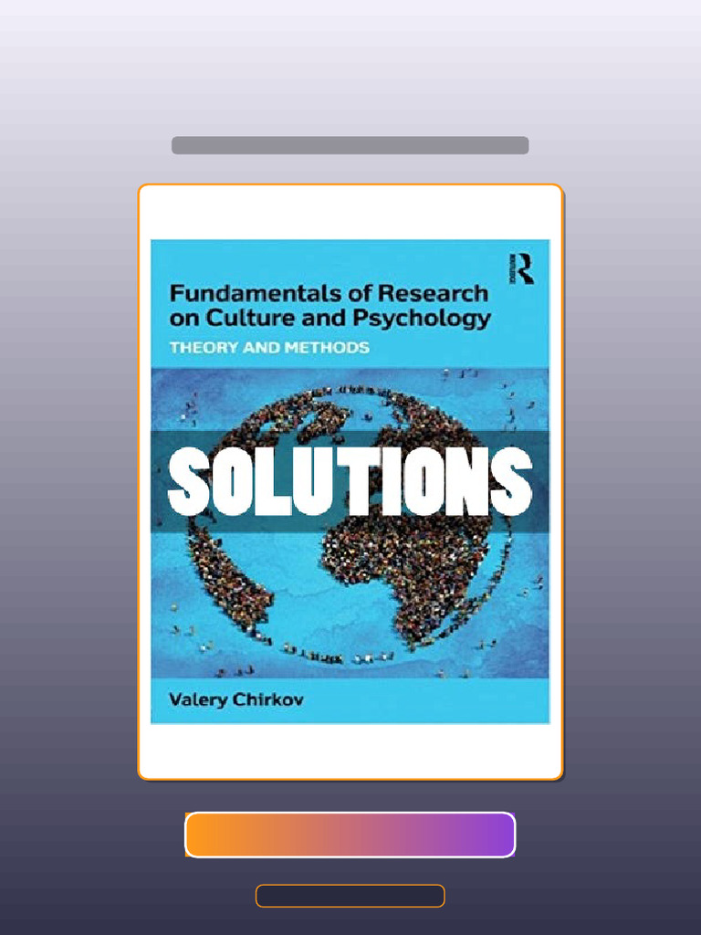 Authorized Fundamentals of Research On Culture and Psychology Theory ...