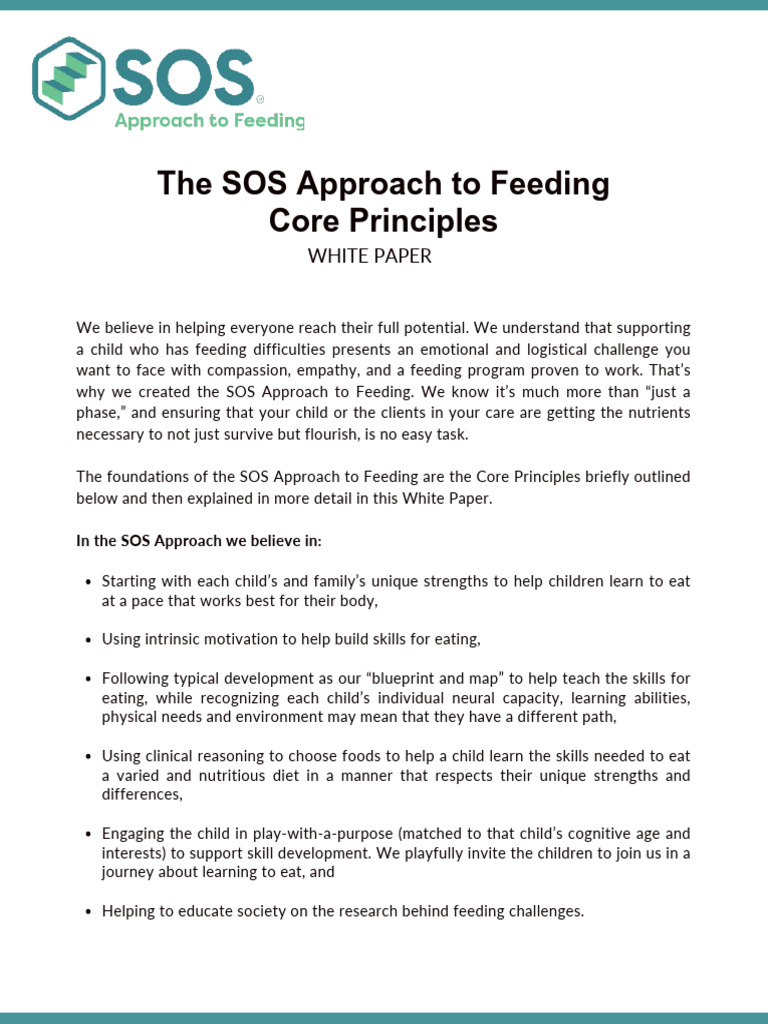 SOS Approach to Feeding White Paper Core Principles | PDF | Motivation ...