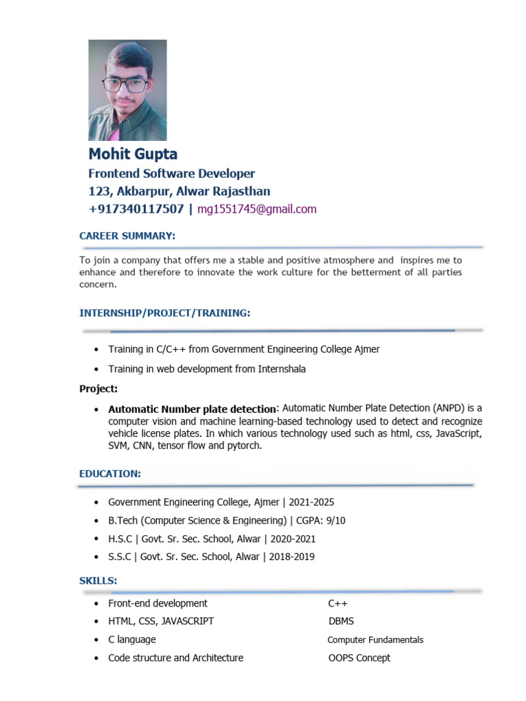 Gupta Ji Ka Resume | PDF
