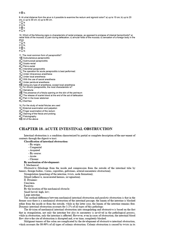 Acute Intestinal Obstruction | PDF | Gastrointestinal Tract | Rectum