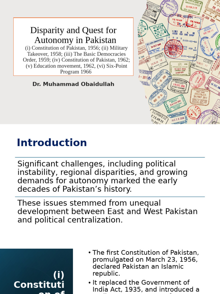8 - Disparity and Quest For Autonomy of Pakistan | PDF | Government ...
