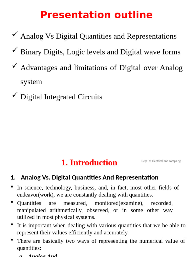 Analog vs Digital Systems Overview | PDF | Integrated Circuit ...