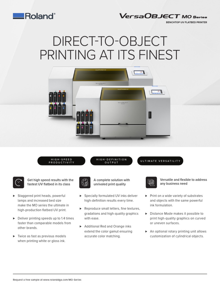 Roland VersaOBJECT MO Series Datasheet | PDF | Printer (Computing) | Image Scanner