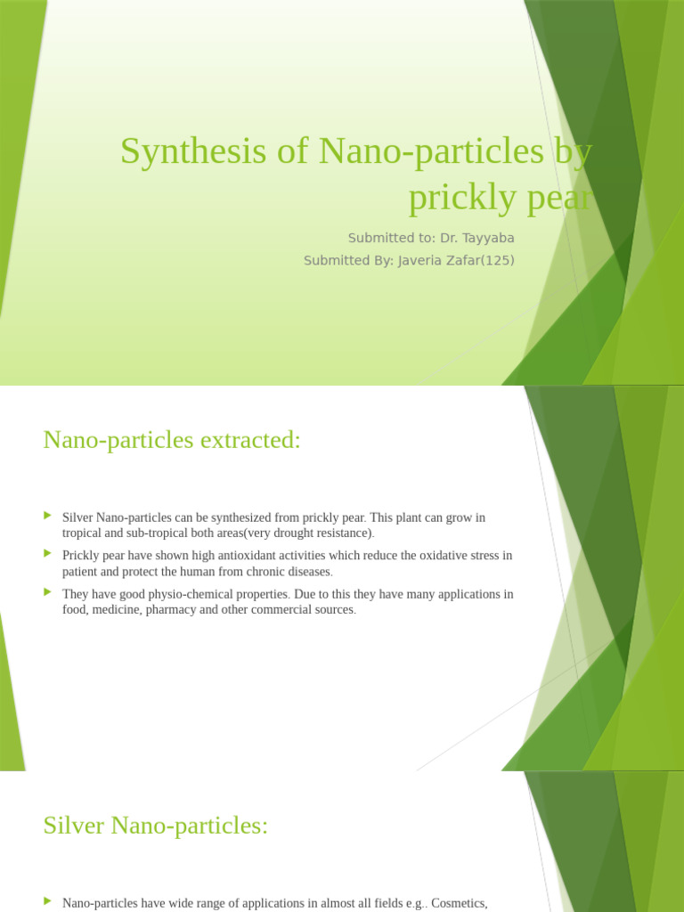 Synthesis of Nano-Particles by Prickly Pear | PDF | Nanoparticle | Ammonium