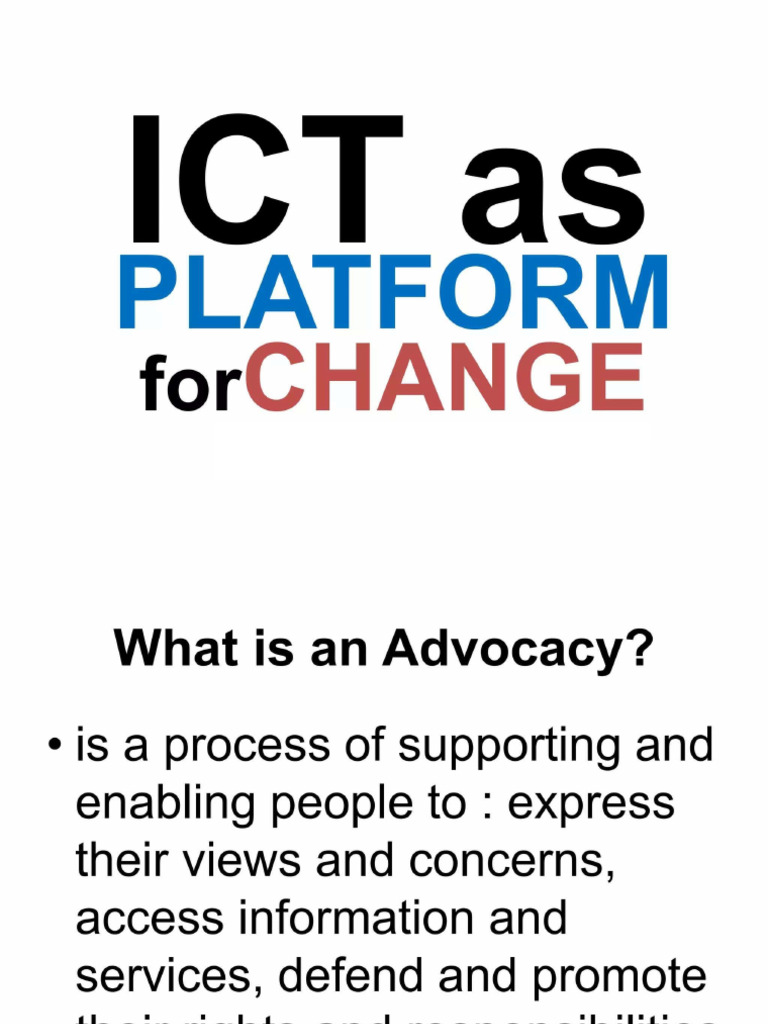 ICT As Platform For A Change | PDF