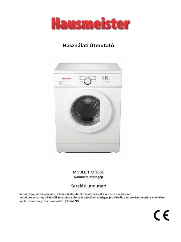Hausmeister HM3061 Washing Machine | PDF