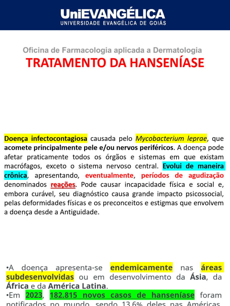 Tratamento da Hanseníase: Farmacologia e Práticas | PDF | Mycobacterium ...