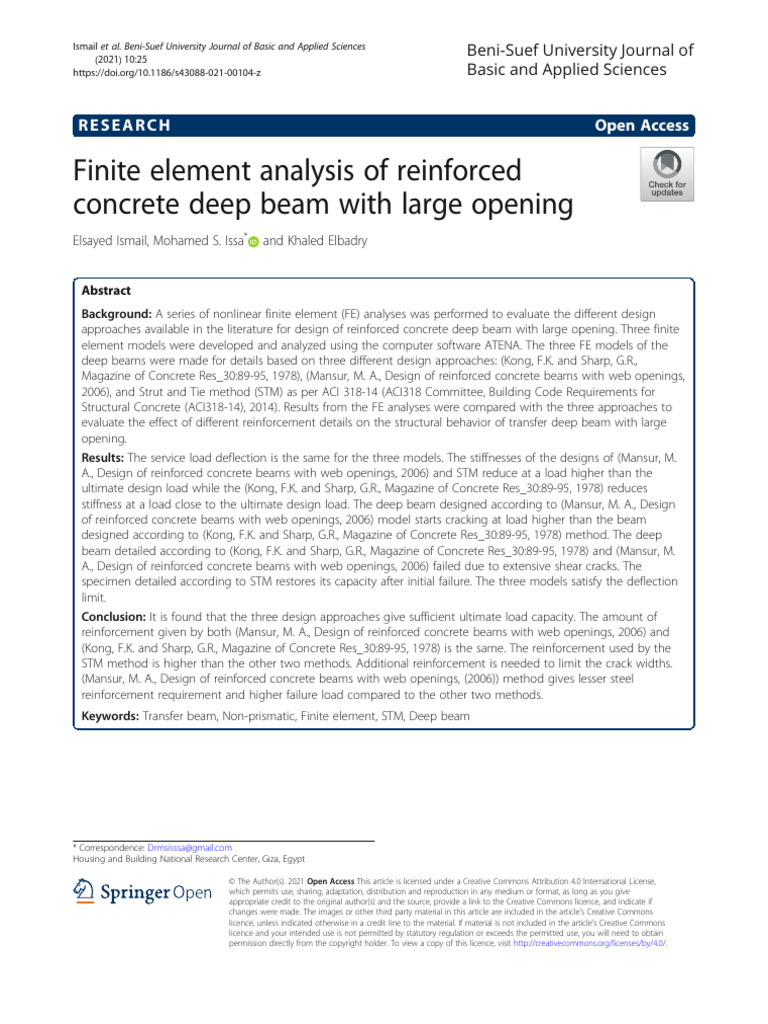 Finite Element Analysis of Deep Beams | PDF | Fracture | Beam (Structure)