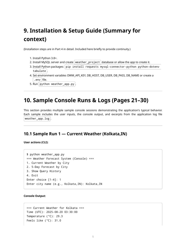 Weather Forecast System - Part 3 (Pages 21-30) | PDF | Command Line ...