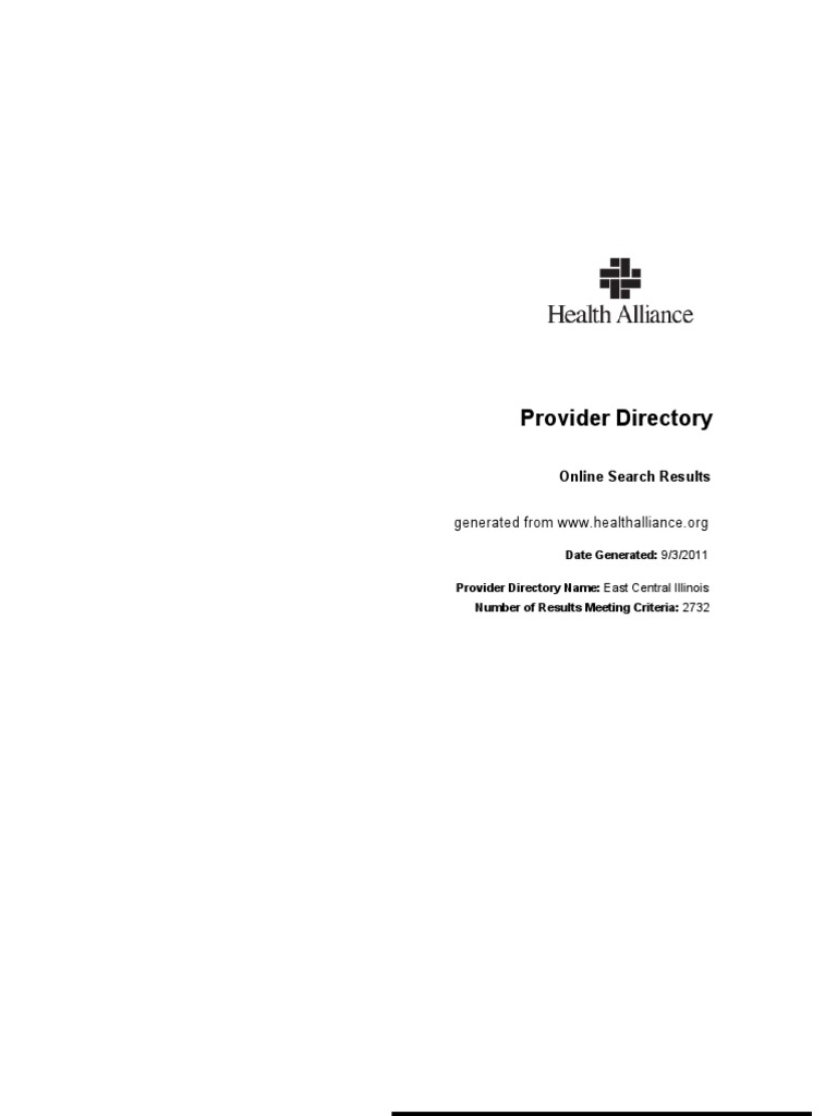 East Central Illinois Provider Directory | PDF