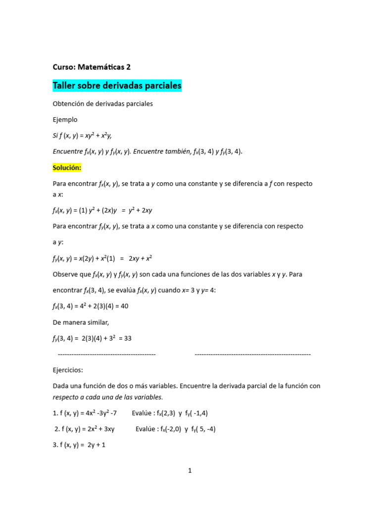 Taller Matematica 2 Nro 3 | PDF | Cálculo | Análisis real