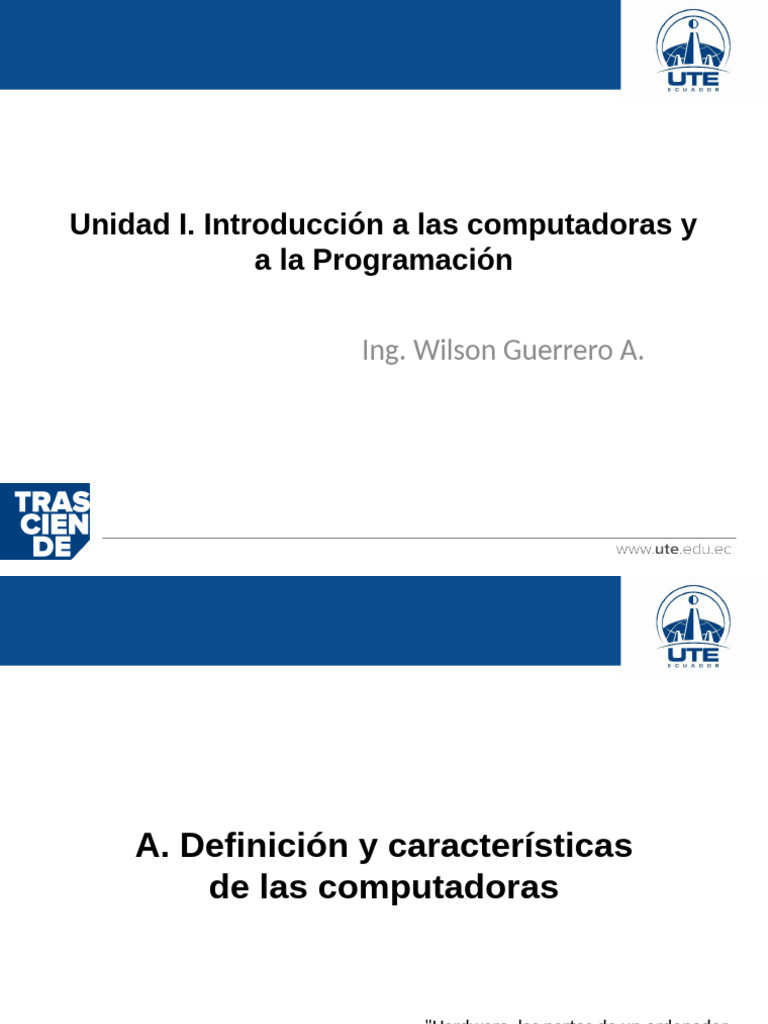 Definición y Características de Las Computadoras | PDF | Hardware de la ...